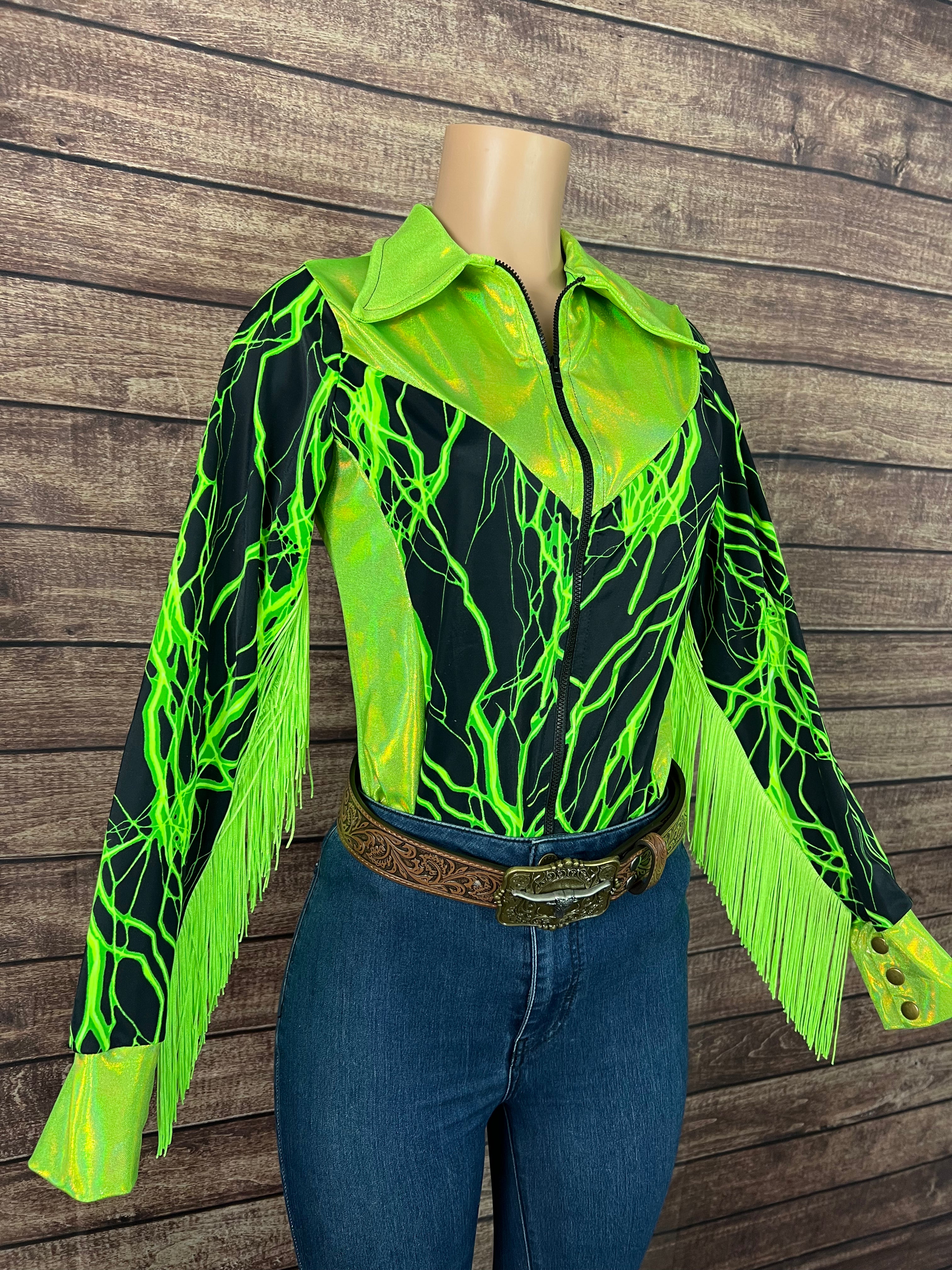 Green Lightning Rodeo Shirt - Riverside Rodeo Shirts